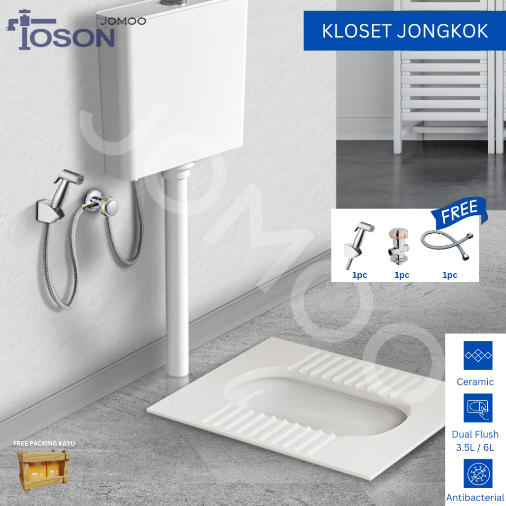 Jual Jomoo Closet Type S Kloset Jongkok 1set Water Saving dengan Water Tank WC Jongkok Bahan ...