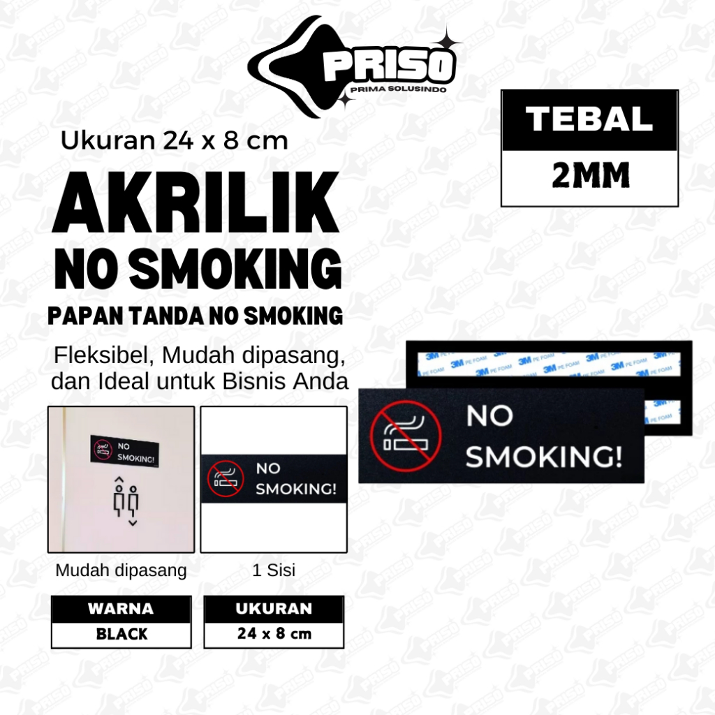 Jual Priso NO SMOKING papan tanda Sign system / Papan Nama Ruangan ...