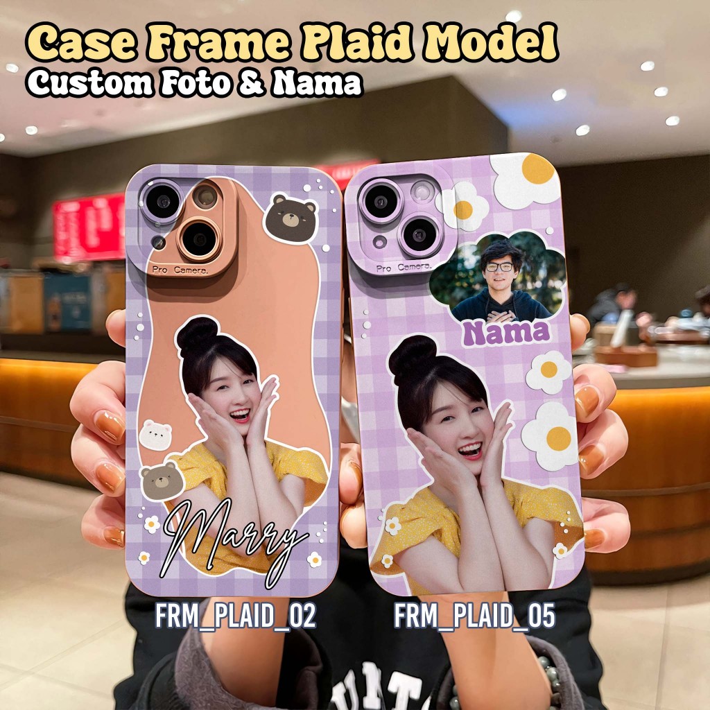Jual CUSTOM CASE AESTHETIC PATTERN CUTE FRAME PLAID / FRAME KOTAK-KOTAK ...