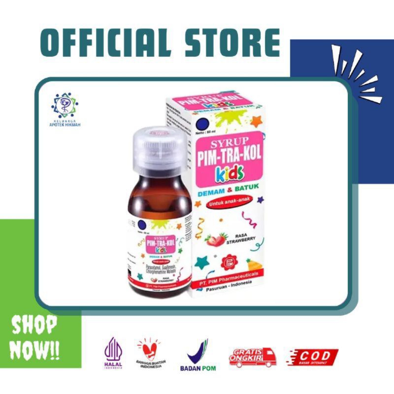 Jual Pimtrakol syrup kids demam batuk flu pilek anak suplemen kesehatan ...