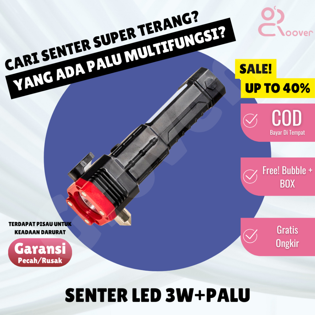 Jual Senter LED Multifungsi Serbaguna 3W Emergency Torch Cas USB Magnet ...