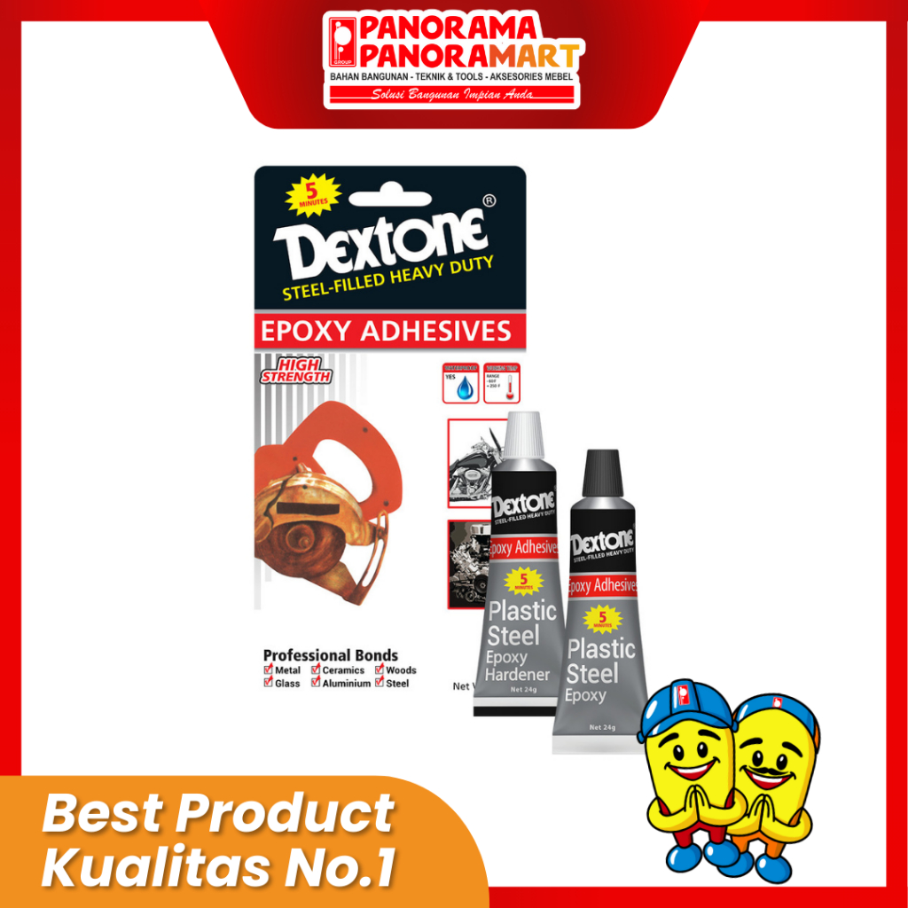 Jual LEM PLASTIK STEEL DEXTON 5 MENIT / Lem Besi Epoxy 5 Menit Dextone ...