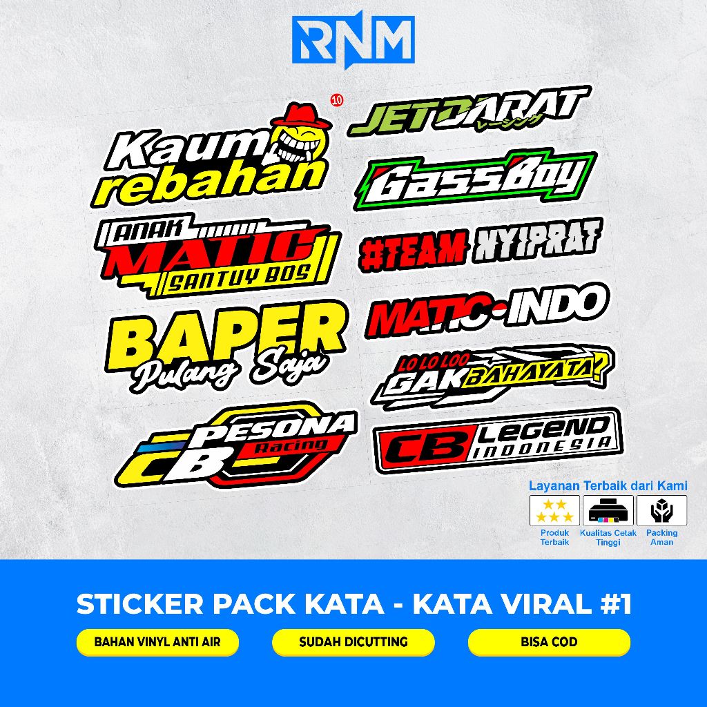 Jual STICKER PACK MOTOR KATA-KATA KEREN | VOL 10 | Shopee Indonesia