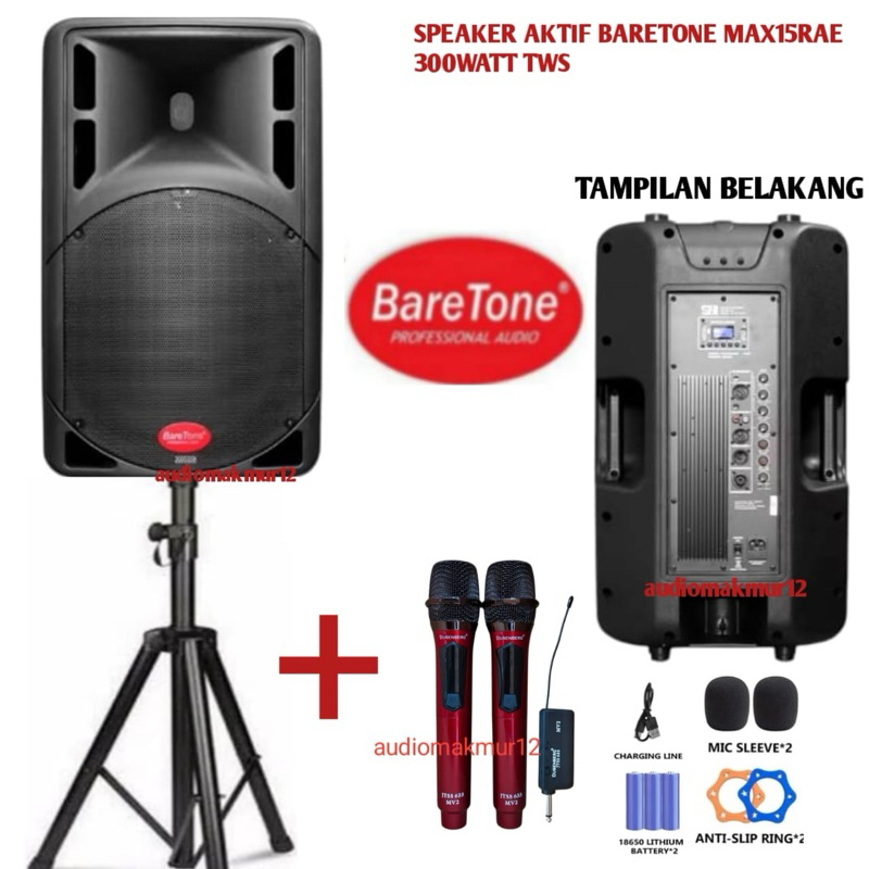 Jual BareTone Speaker Aktif MAX15RAE 15 Inch TWS Bluetooth - Garansi ...