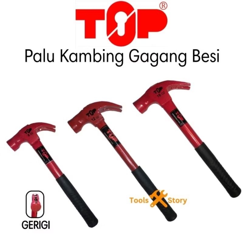 Jual TOP Palu Kambing Gagang Ganggang Handle Besi Gerigi + Magnet 8oz ...