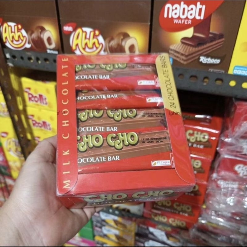Jual Cho Cho Coklat Bar / Chocho Coklat Bar 1 dus isi 24 pcs | Shopee ...