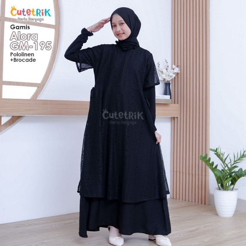 Jual GAMIS HITAM BROKAT REMAJA ALORA GAMIS CUTETRIK BROCCADE ANAK ...