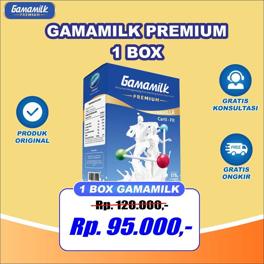 Jual GAMAMILK PREMIUM - (1 BOX) Susu Kambing Etawa Obat Nyeri Sendi dan ...