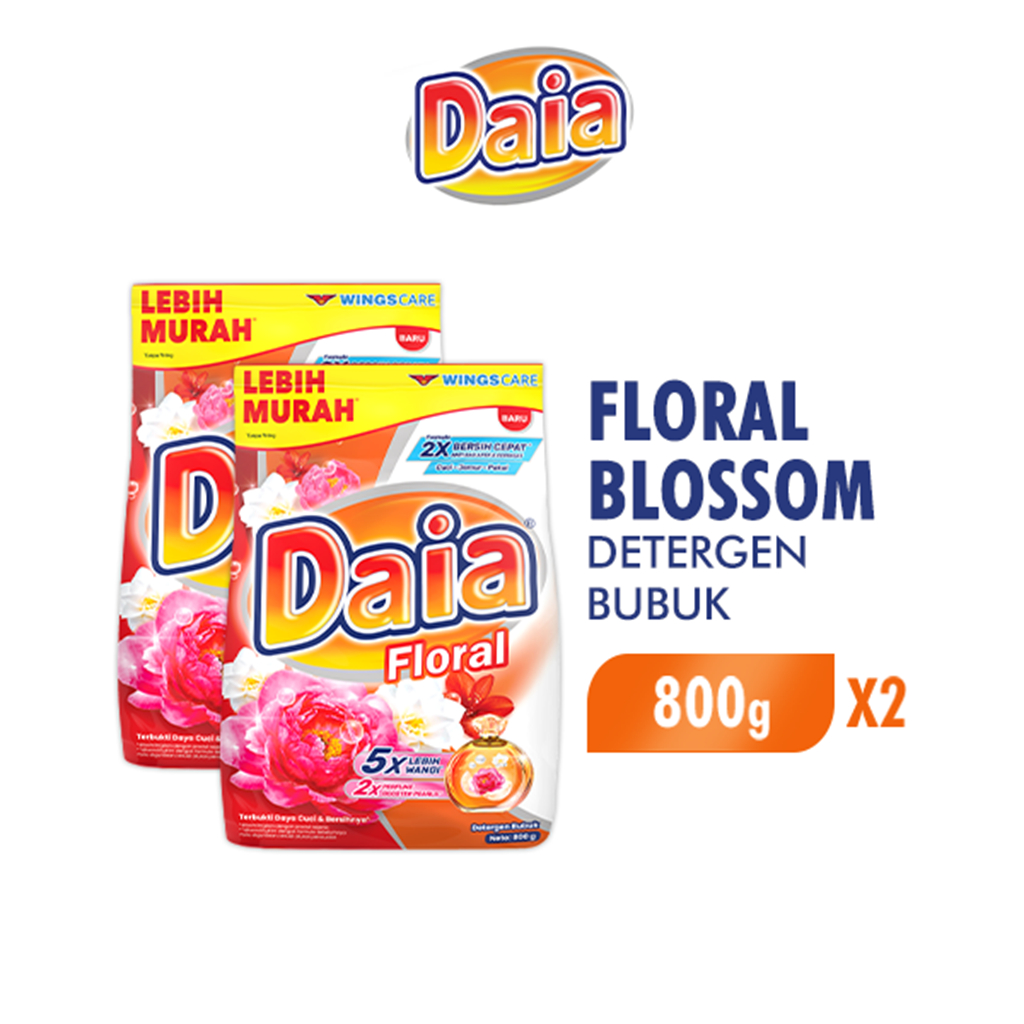 Jual Daia Detergen Bubuk Floral 800 g x2 | Shopee Indonesia