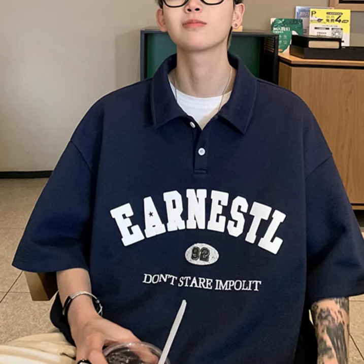 Jual KAOS POLO Korean Style Pria Wanita EARNESTL Oversize BIG SIZE ...