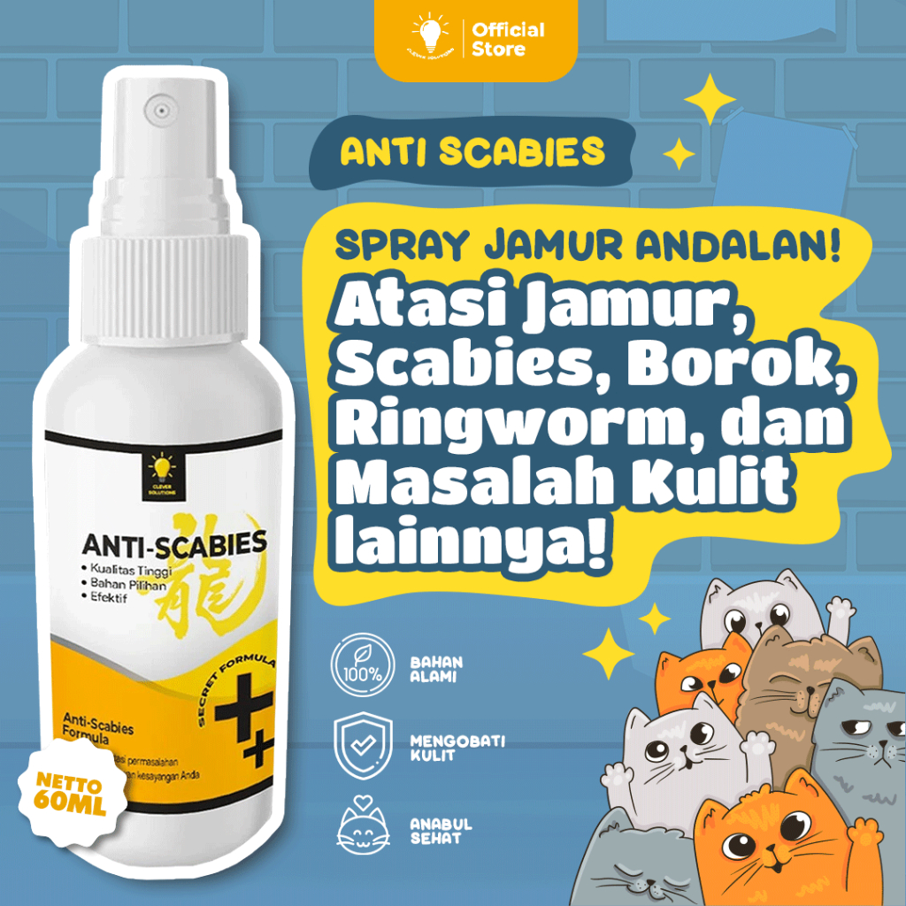 Jual Clever Solutions - Obat Spray Jamur Kucing Ampuh Anti Scabies ...