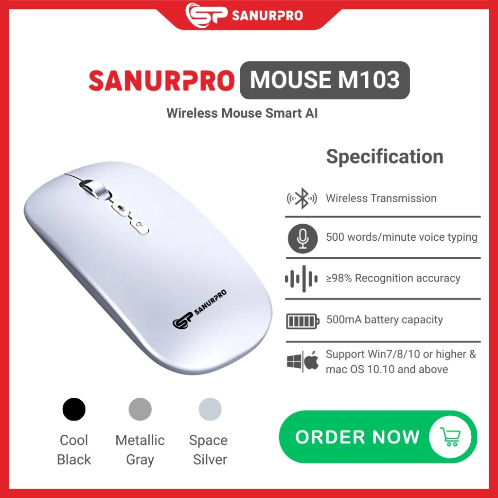 Jual MOUSE WIRELESS TYPE-C SN-02 A Mouse Smart AI M103 Smart Mouse AI ...