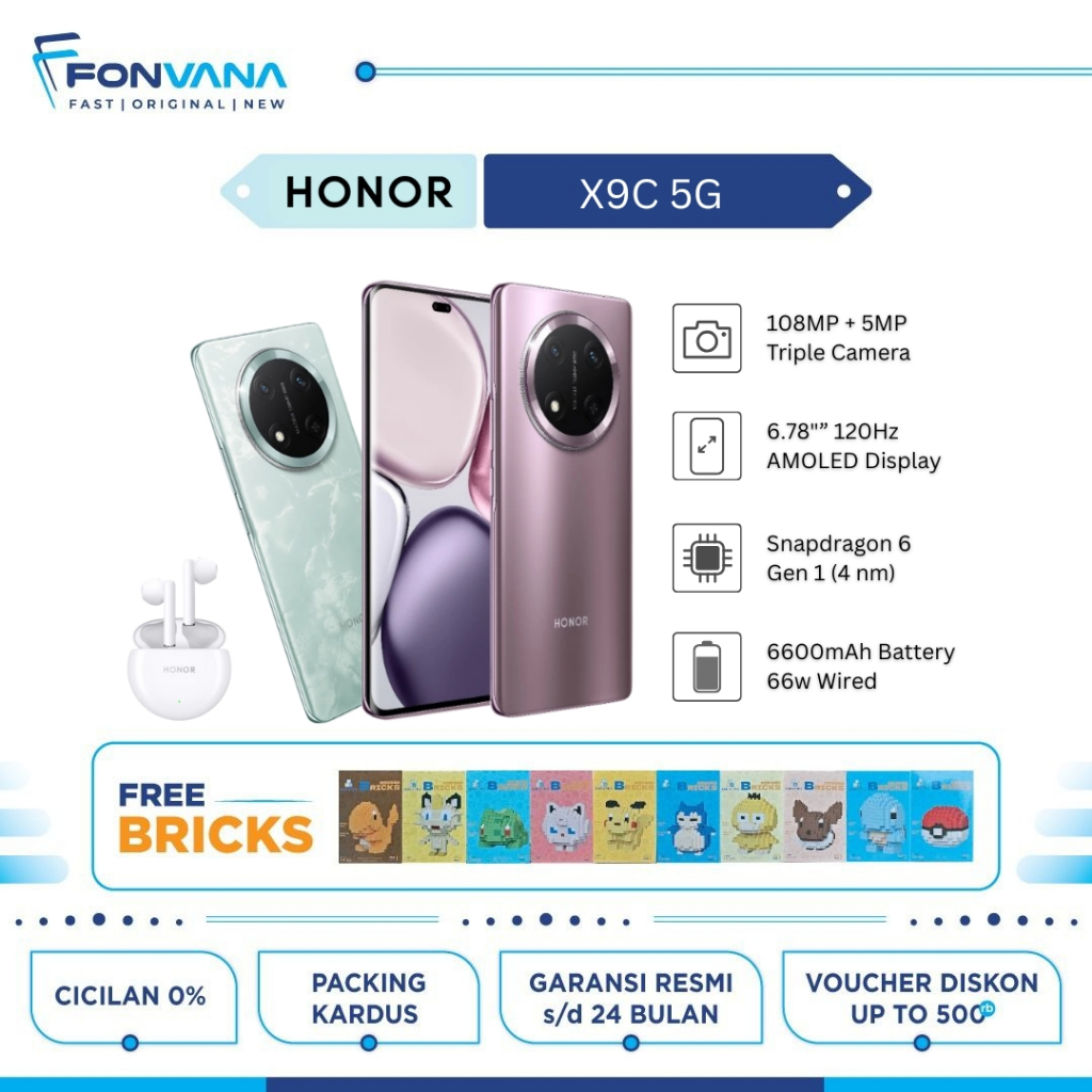 Jual HONOR X9C 12/256GB 108 MP 120Hz AMOLED 6600 mAh 66W Wired Fast ...