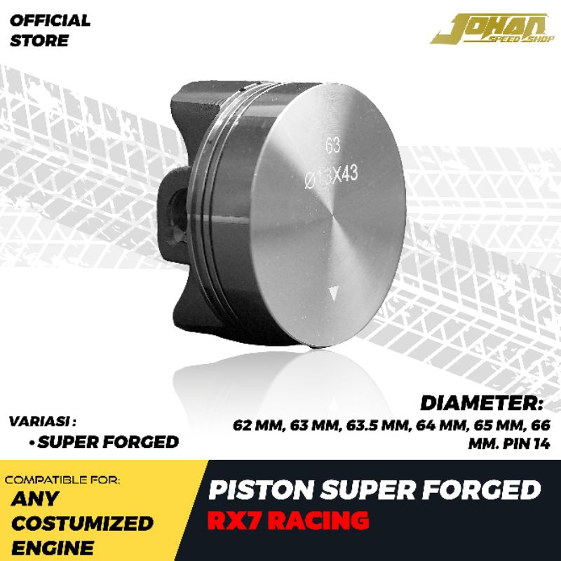 Jual Piston Kit Super Forged Rx7 Racing Ukuran 62mm 62,5mm 63mm 635mm ...
