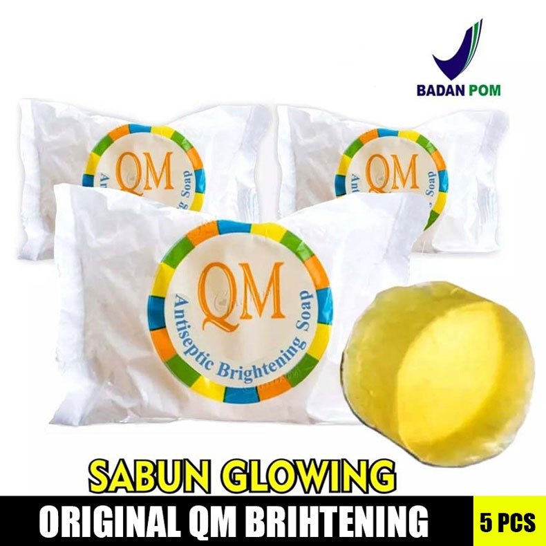 Jual [ 5 PCS ] Sabun QM Brightening Lightening Soap Antiseptic BPOM ...