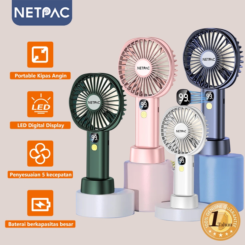 Jual NETPAC Kipas Angin Mini Portable 6000mah Real Dual Battery ...
