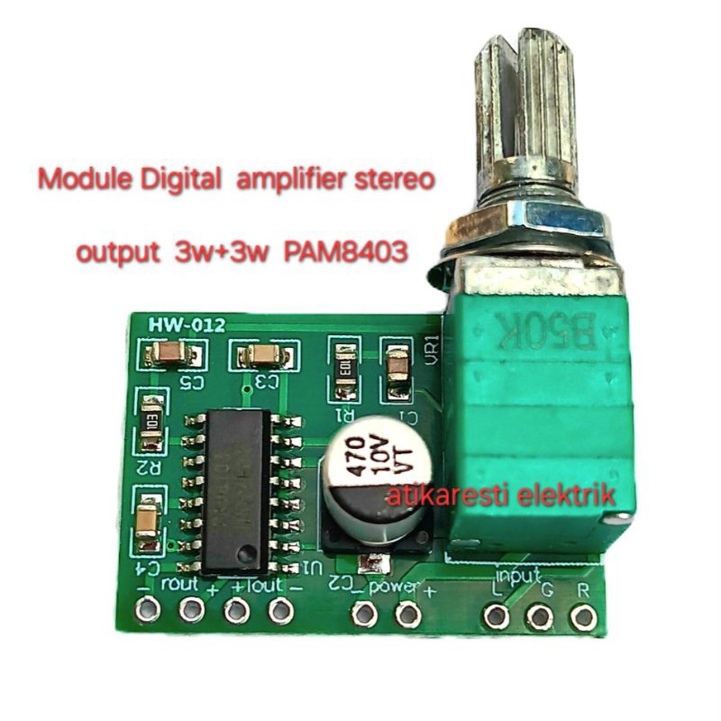 Jual Module Mini Hifi digital amplifier stereo audio PAM8403 with ...