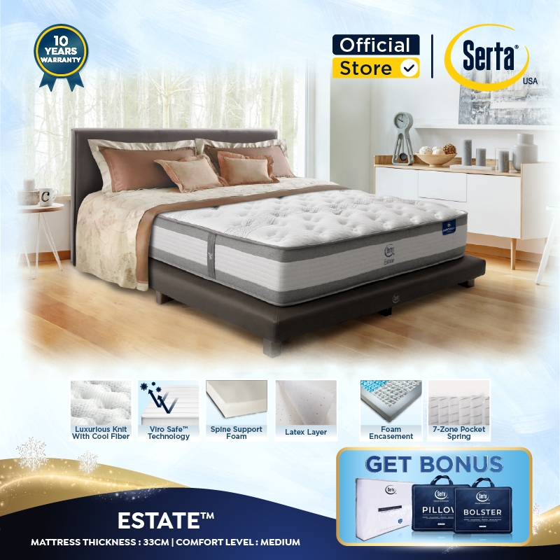 Jual Serta Estate - Kasur Spring Bed with Cooling Tech [Mattress Only] | Shopee Indonesia