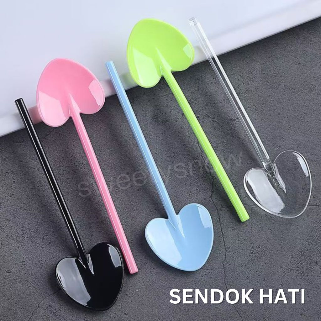 Jual [1 PCS] SENDOK HATI / Sendok Cake Pudding Dessert Sendok plastik ...