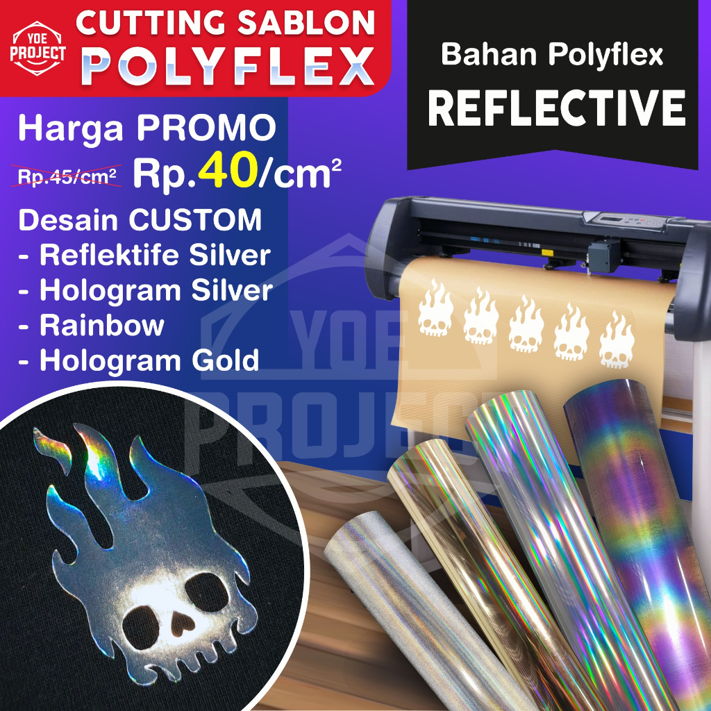 Jual CUSTOM Sablon Setrika Polyflex REFLECTIVE CuttinG - sablon Kaos ...