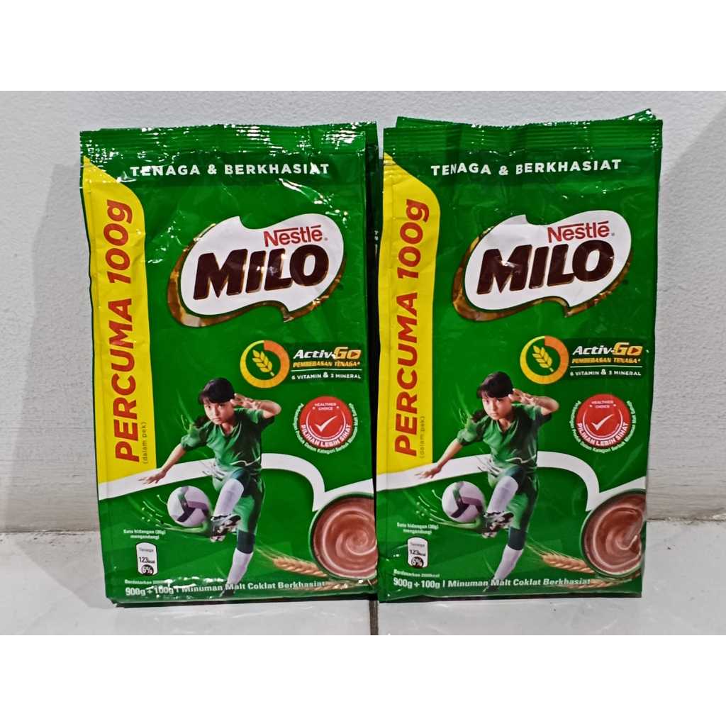 Jual MILO Activ-Go Bubuk Malt Coklat Malaysia 1kg / 900gr+100gr ...