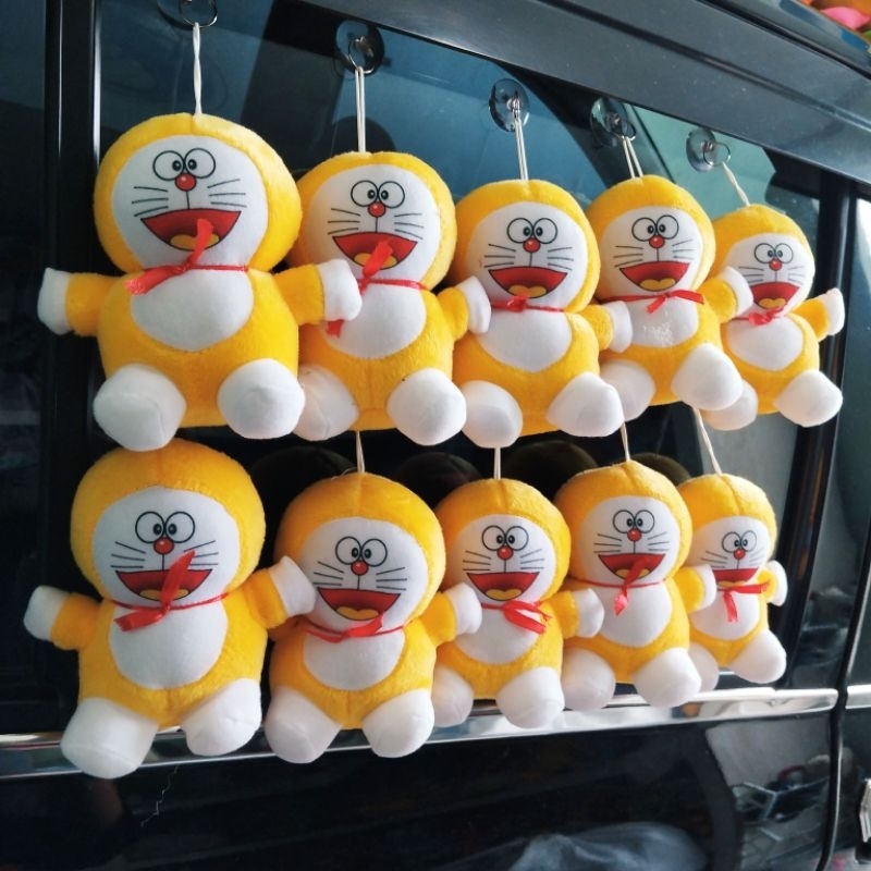 Jual boneka doraemon kuning hiasan dashboard kaca mobil paket isi 12pcs ...