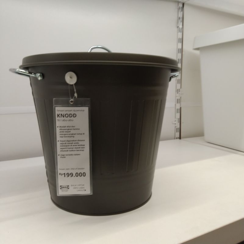 Jual Tempat sampah kaleng besar Trash Bin With Lid Tong Sampah Kaleng ...