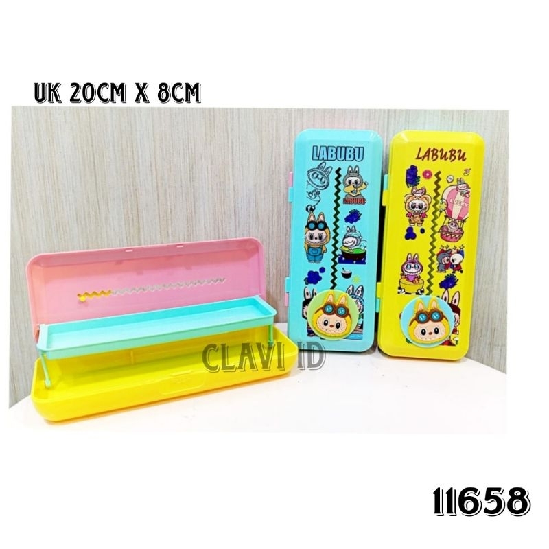 Jual KOTAK PENSIL PLASTIK TINGKAT LABUBU/TEMPAT PENYIMPANAN PENSIL ...