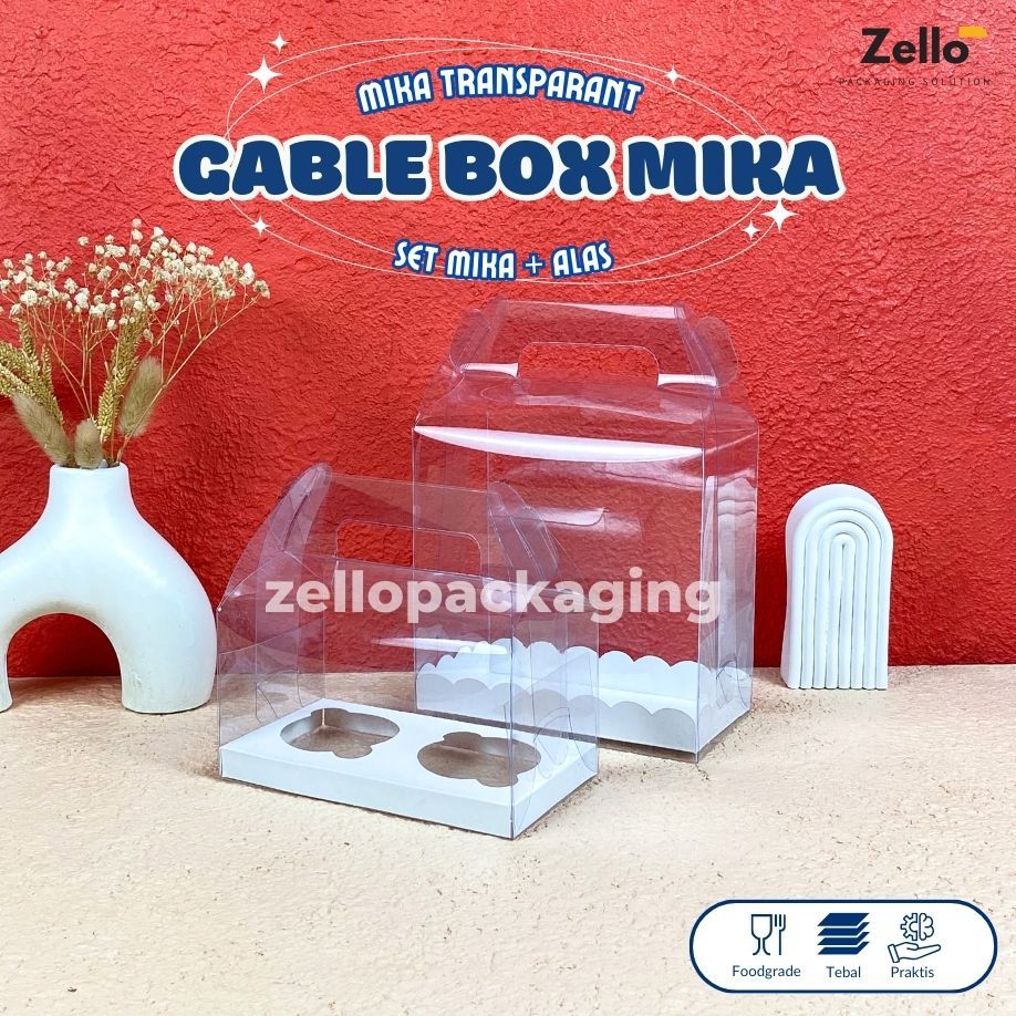 Jual Gable Box Mika Transparan Box Mika Gable Mini Kotak Cupcake Mika ...