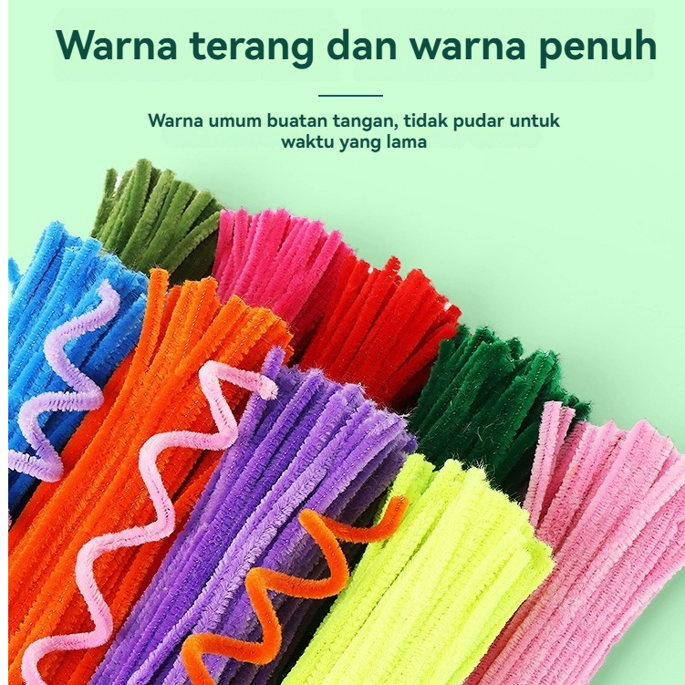Jual 1 Pak (100 Pcs) Super Tebal Mercy Pipe Cleaner Craft Grade Kawat ...