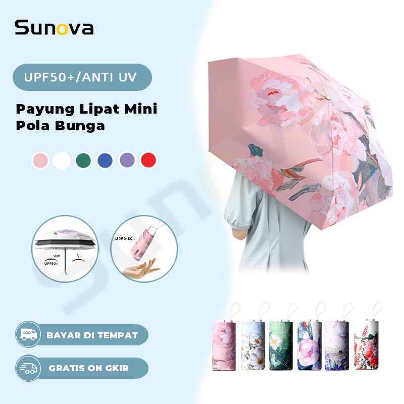 Jual Sunova Payung Lipat Mini Anti UV Sinar Matahari Payung Mini Pola ...