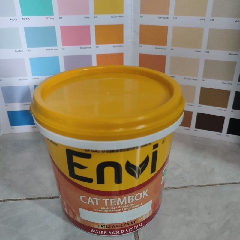 Jual cat tembok envi 1kg/cat interior&exterior | Shopee Indonesia