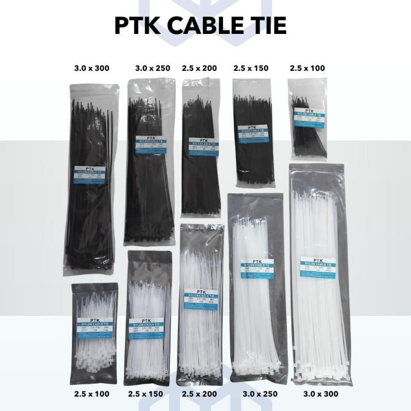 Jual Cable Ties putih hitam PTK | Nylon Cable ties 10cm | 15cm | 20cm ...