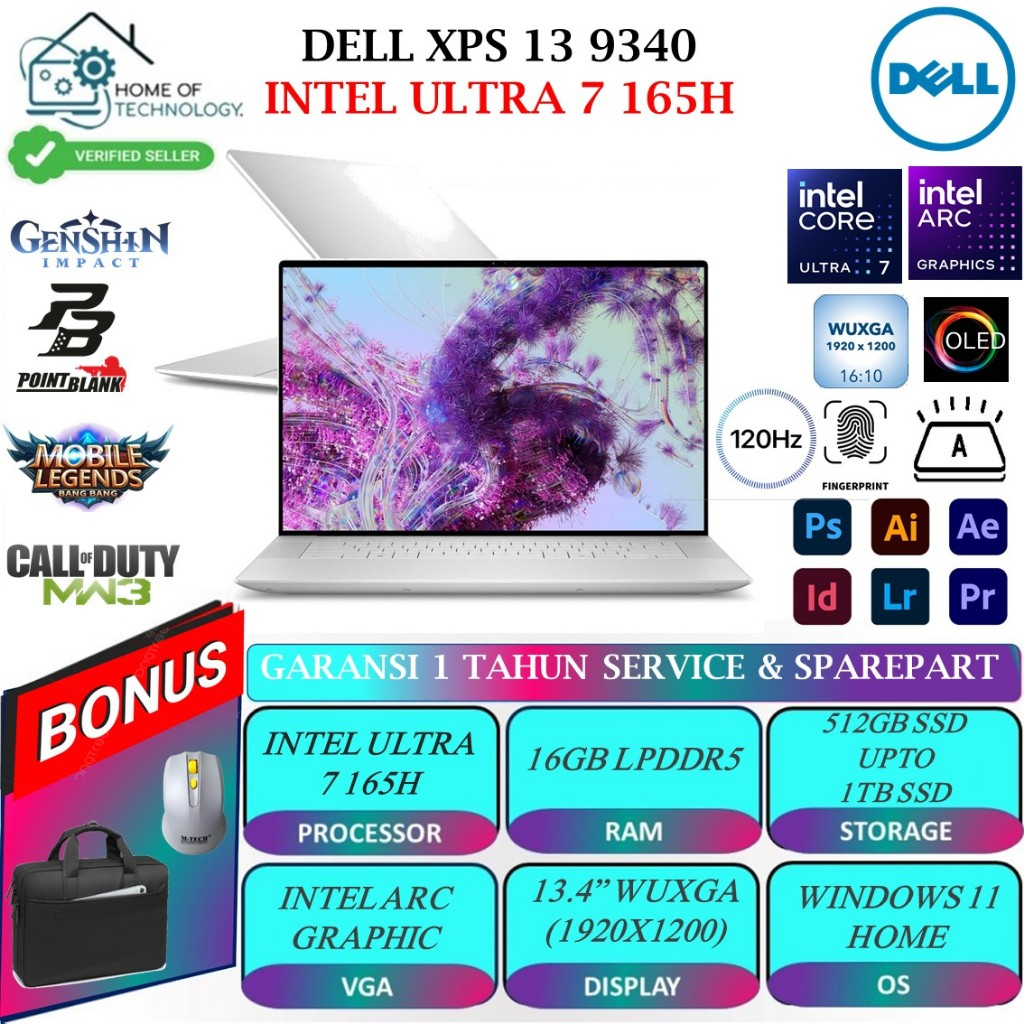 Jual Laptop Dell XPS 13 9340 INTEL ULTRA 7 165H 16GB DDR5 512GB 13.4 ...