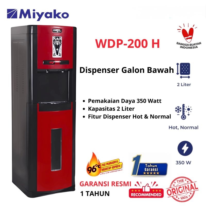Jual DISPENSER MIYAKO WDP200 GALON BAWAH HOT&NORMAL(BARANG 100% ...