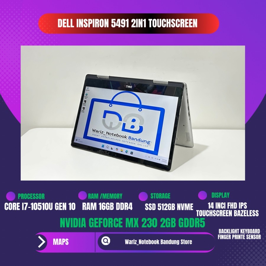 Jual DELL INSPIRON 5491 2In1 CORE I7-10510U NVIDIA MX 230 RAM 16GB SSD ...
