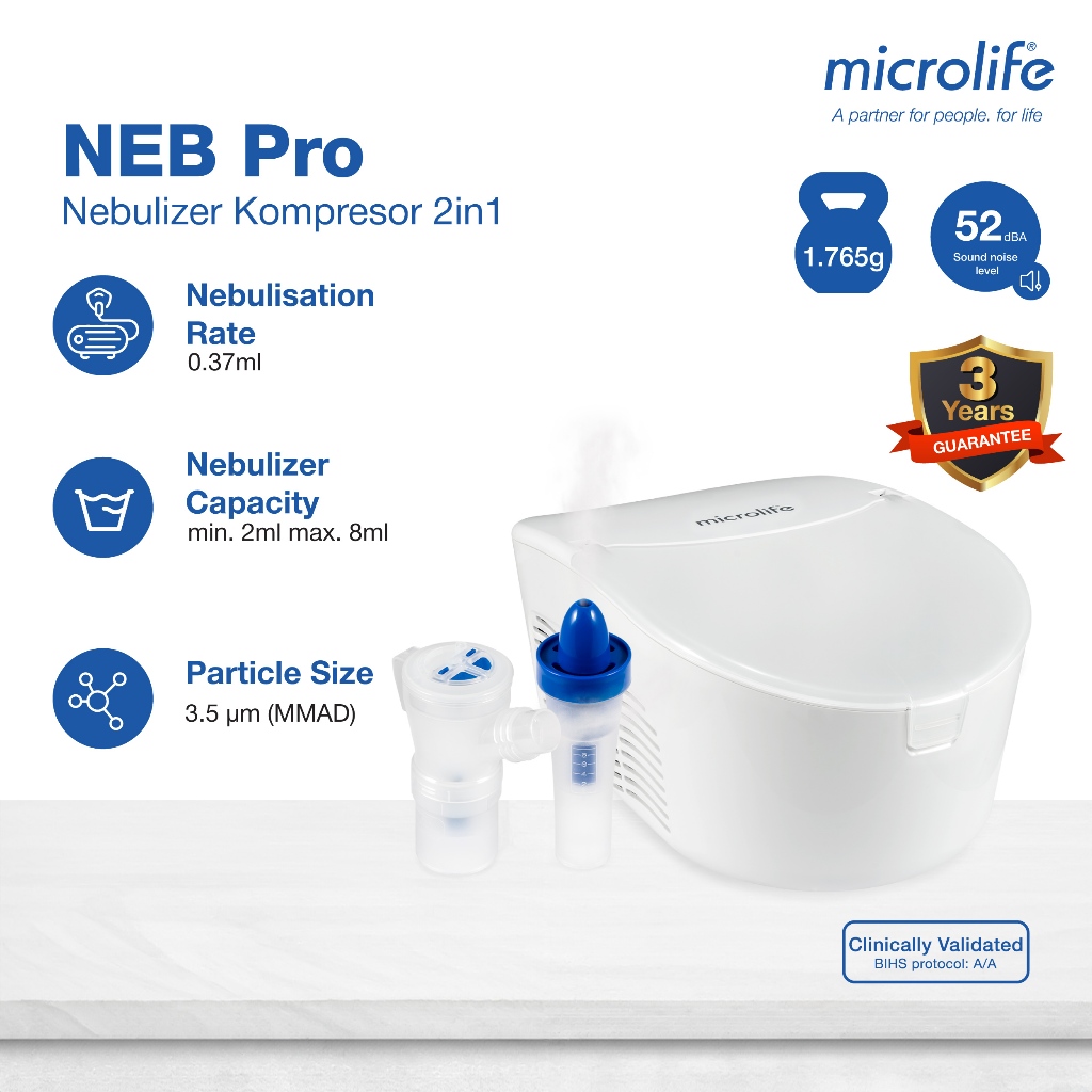 Jual MICROLIFE Nebulizer Compressor NEB Pro / Alat Terapi Uap ...