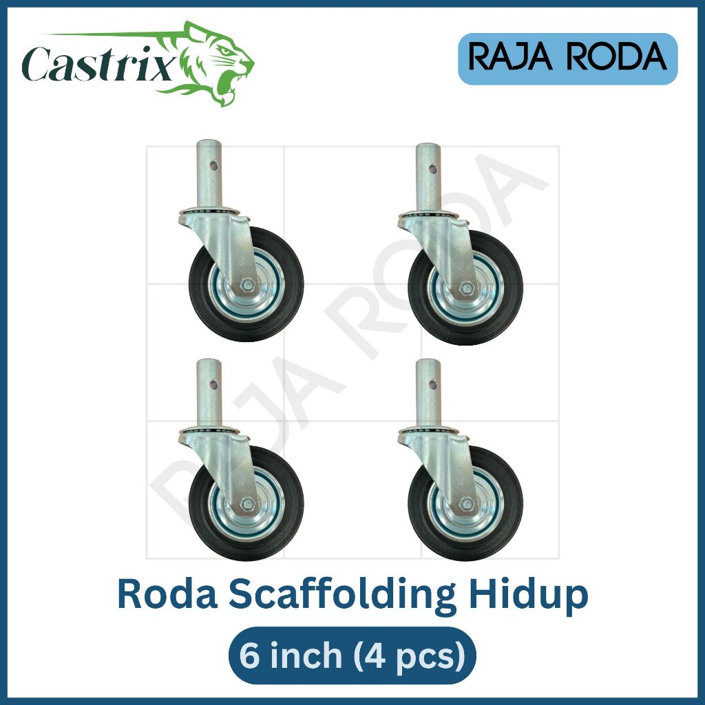 Jual Castrix Roda Karet Steger Perancah Bangunan Etalase Rak Set 4 pcs ...