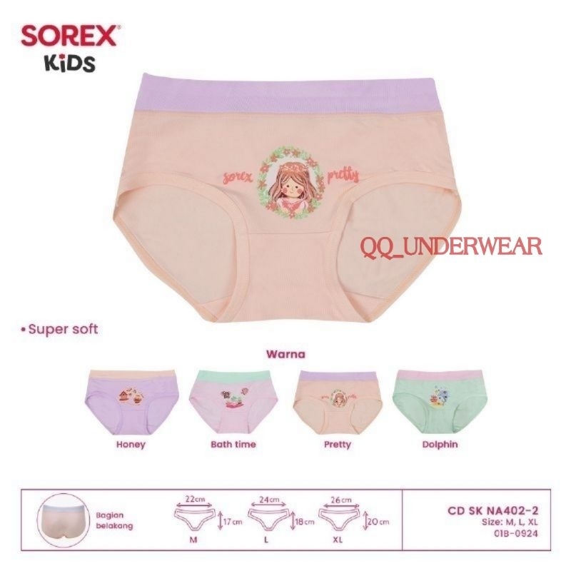 Jual Sorex Kids Celana Dalam Anak Perempuan Super Soft CD NA 401 402 403 | Shopee Indonesia