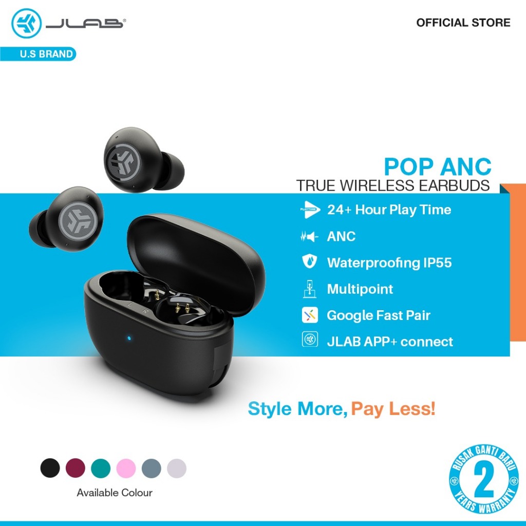Jual JLab Go Pop+ ANC True Wireless Earbuds | Shopee Indonesia