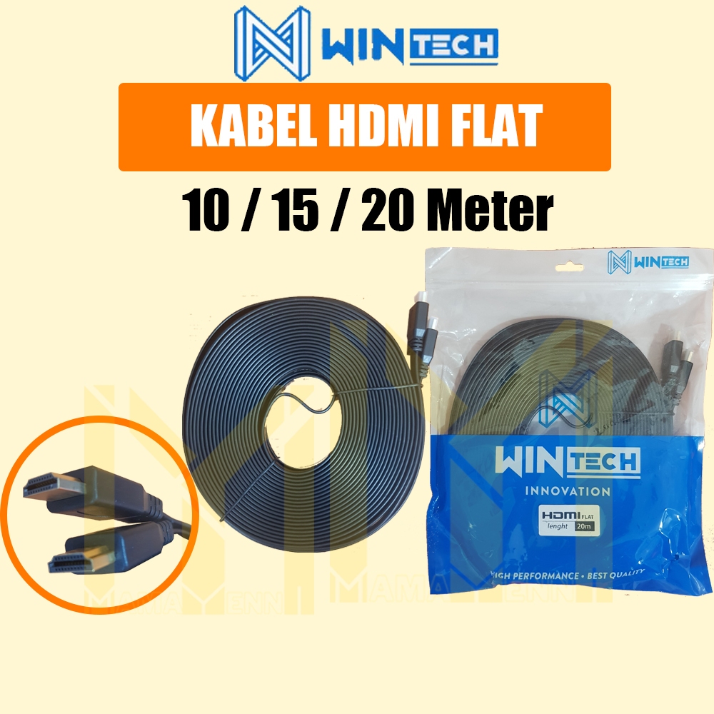 Jual Kabel HDMI Flat Wintech 10 / 15 / 20 Meter Versi 1.4 1080p 3D ...