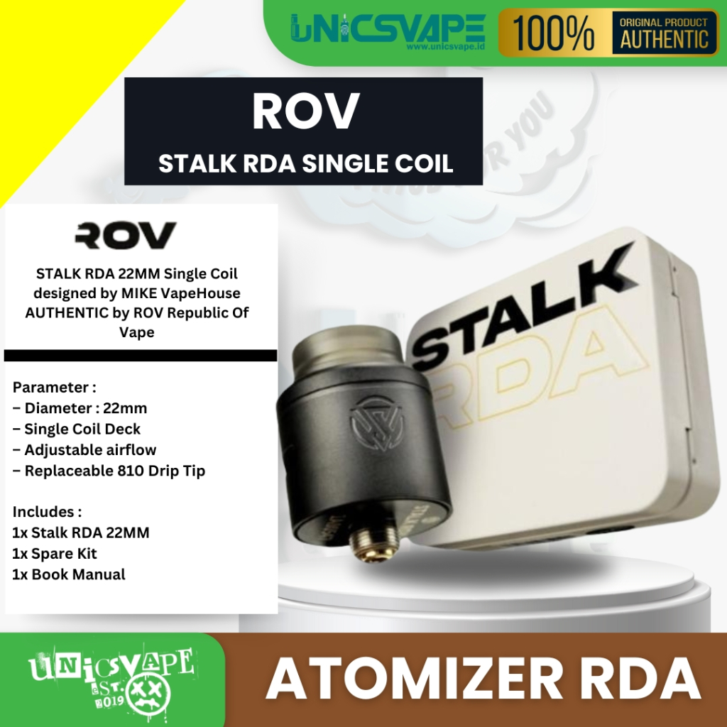 Jual STALK RDA 22MM Single Coil designed by MIKE VapeHouse AUTHENTIC by ...