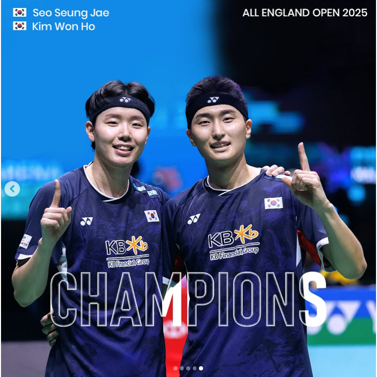 Jual BAJU JERSEY TENNIS PREMIUM SEO SEUNG JAE DAN KIM WON HO ALL ENGLAND OPEN 2025 CHAMPIONS ...