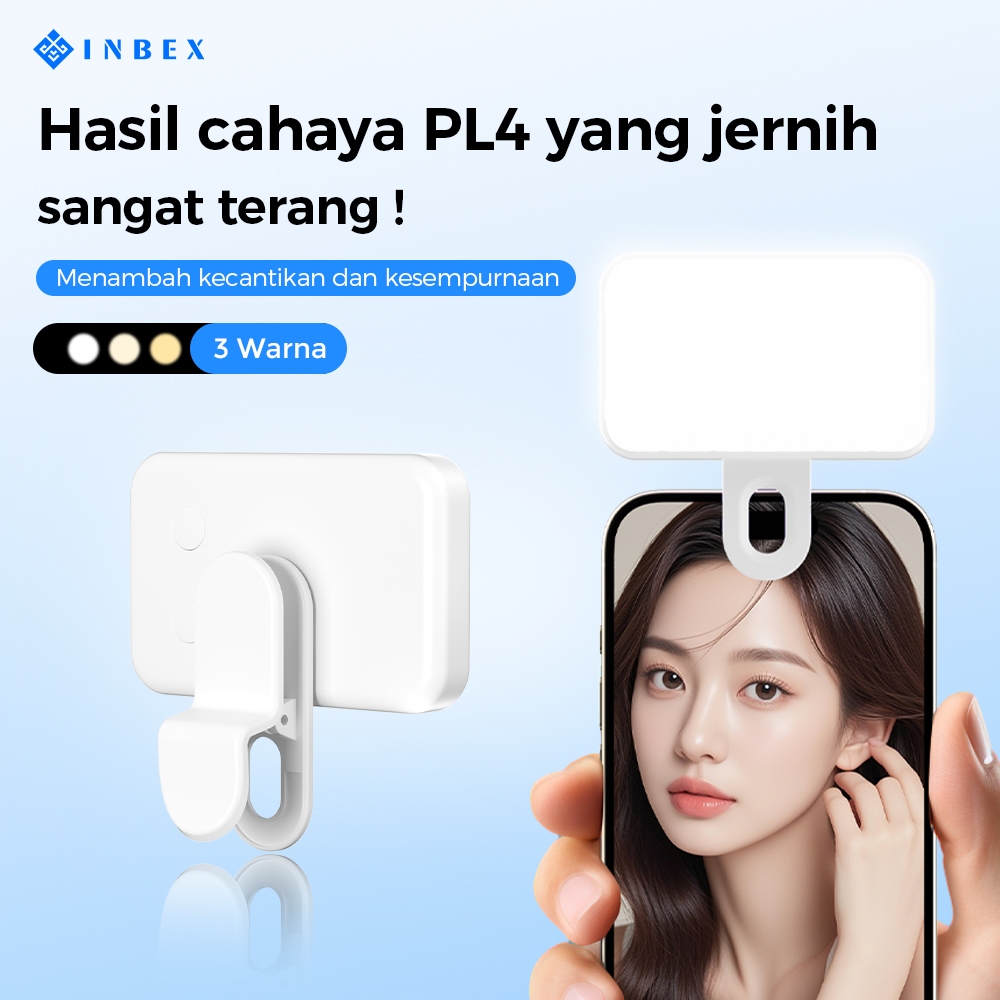 Jual INBEX PL4 3 Warna Mini Portable LED Light untuk Selfie, Live Streaming, dan Fotografi ...