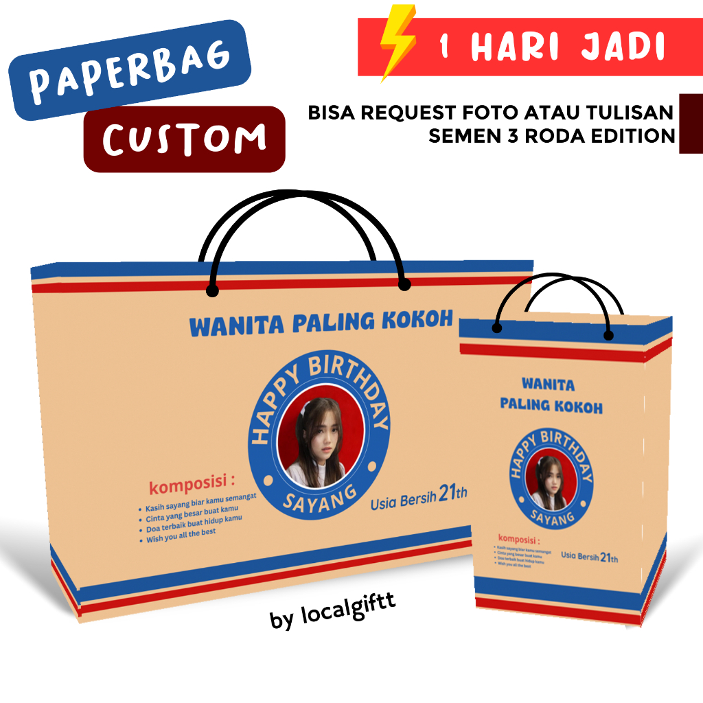 Jual Paperbag Custom Semen Edition | Bisa request foto dan tulisan ...