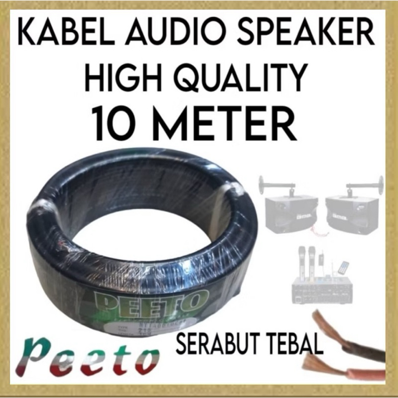 Jual Kabel Audio PEETO Serabut Tebal 2×1.5mm 10 METER, Kabel Speaker ...