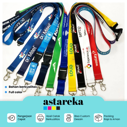 Jual Lanyard Custom Cetak Tali Id Card Name Text Sablon Bahan Premium ...