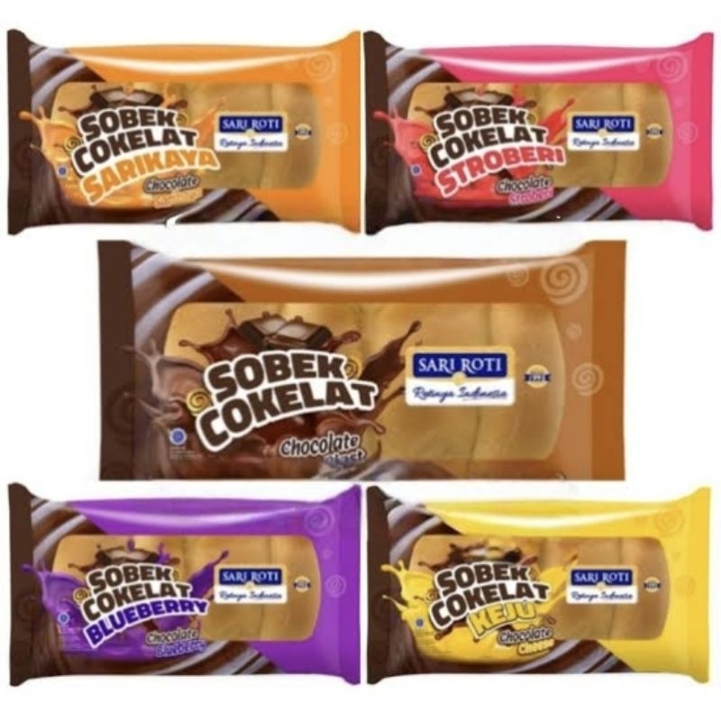 Jual Sari Roti - Roti Sobek Rasa Cokelat / Keju / Bluberi / Stroberi ...