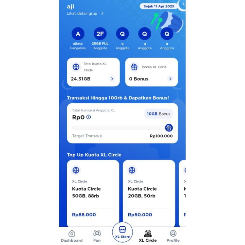 Jual XL CIRCLE 25GB NASIONAL | Shopee Indonesia