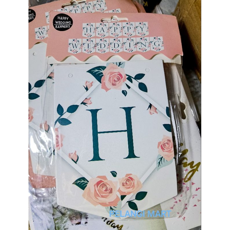 Jual banner happy wedding pernikahan pengantin anniversary | Shopee ...